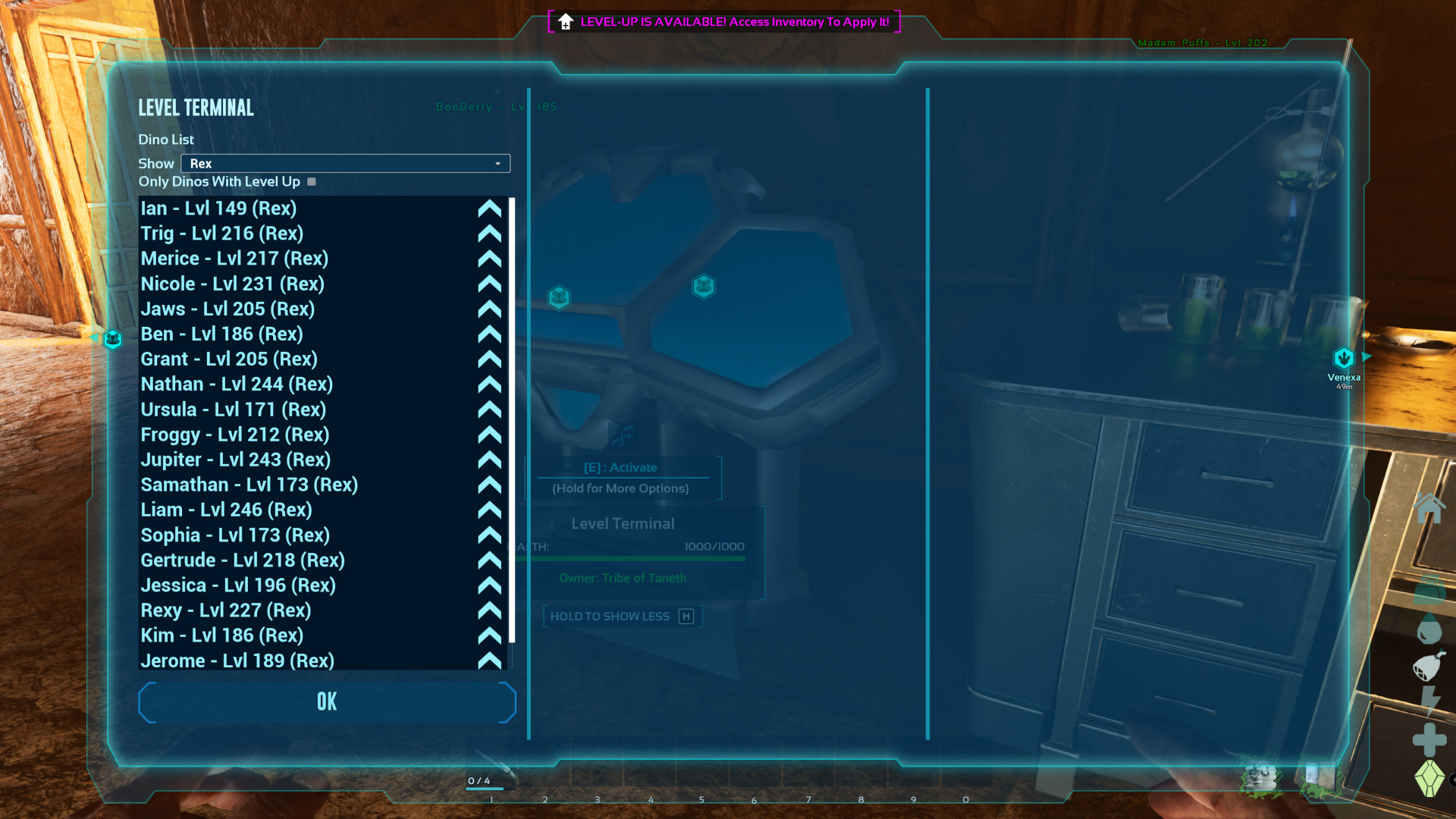 Dino Level Terminal Gallery Ark Survival Ascended Mods Curseforge
