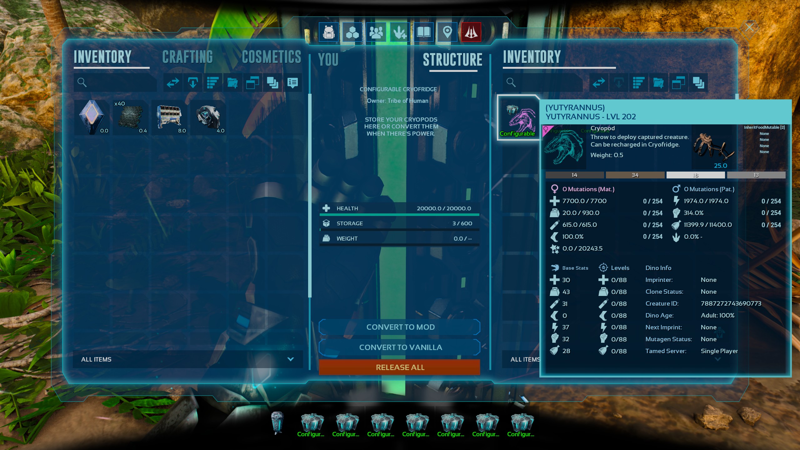 Configurable Cryopods - Gallery - Ark Survival Ascended Mods - CurseForge